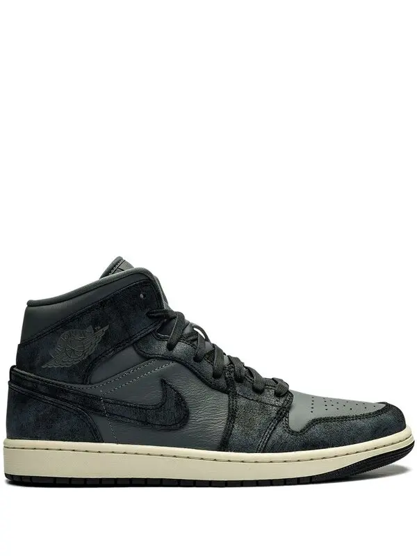 JORDAN Air 1 Mid Distressed Smoke Sneakers - Grey
