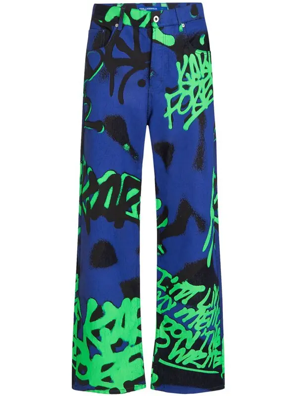 Karl Lagerfeld X Crapule2000 Mid-rise Wide-leg Jeans