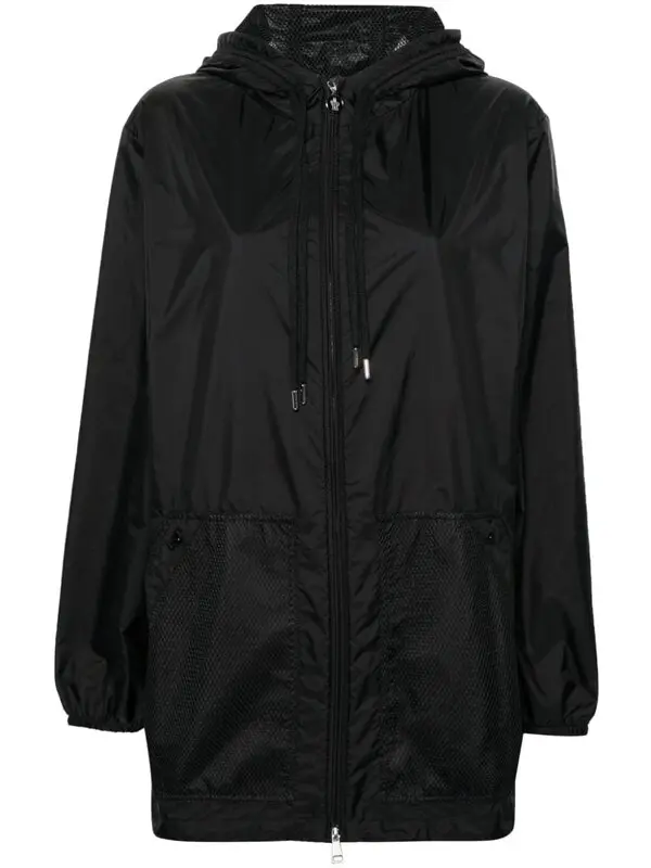 Moncler Mesh-panel Hooded Jacket - Black