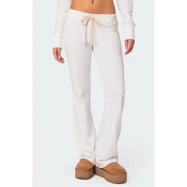 EDIKTED Alexia Low Rise Sweatpants - White