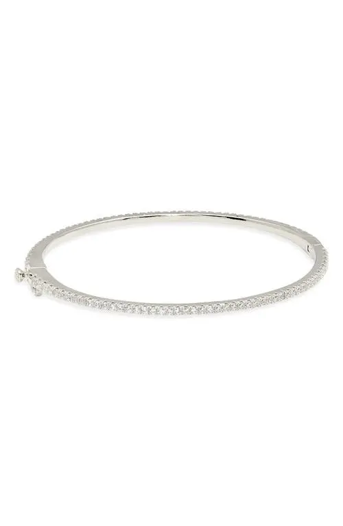 Nordstrom Cubic Zirconia Eternity Bangle - Clear- Silver