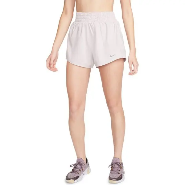Nike One Dri-fit High Waist Shorts - Platinum Violet/ Reflective ...