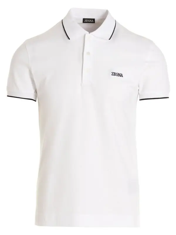 Zegna And Black Cotton Polo Shirt