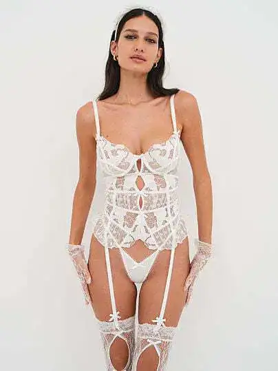 Victoria'S Secret For Love & Lemons Amore Teddy - White,Ivory