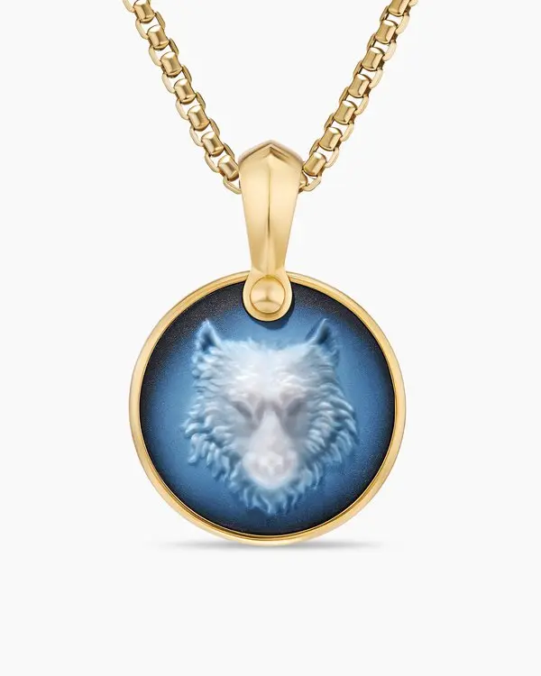David Yurman Petrvs® Wolf Amulet - Banded Agate