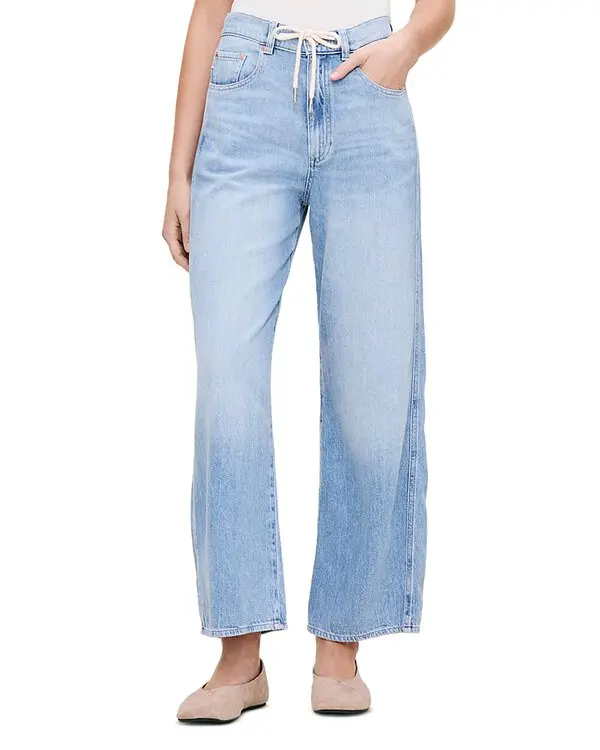 DL1961 Taylor Aura Relaxed Barrel Ultra High Rise Drawstring Jeans - Beachwave
