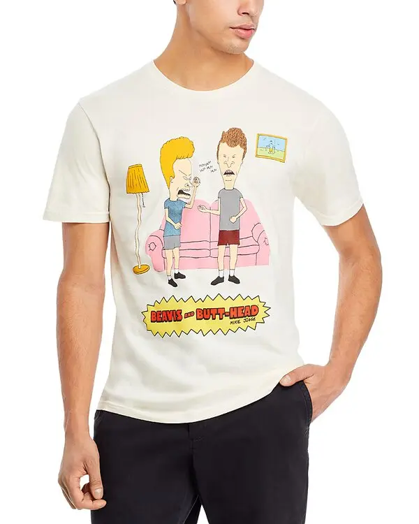 PHILCOS Beavis And Butt-head Uh Huh Cotton Graphic Tee - Natural ...