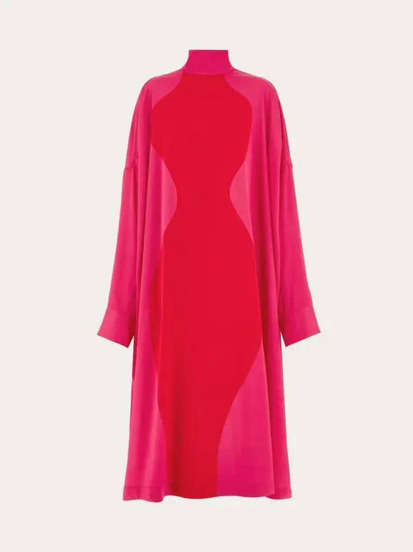 FERRAGAMO Hourglass Print Tunic Dress - Fuchsia/red | Editorialist