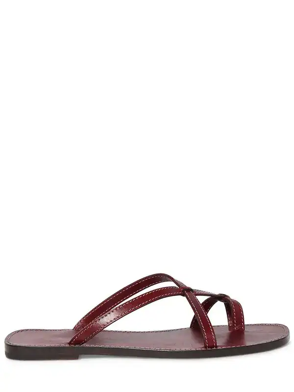 The Row Link Leather Sandals - Red | Editorialist