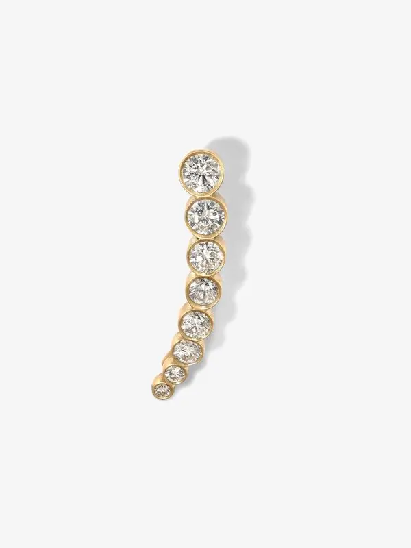 Sophie Bille Brahe 18k Yellow Croissant De Lune Diamond Earring