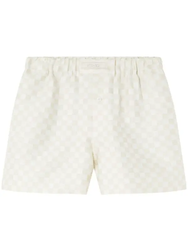 Versace Logo-appliqué Checked Shorts
