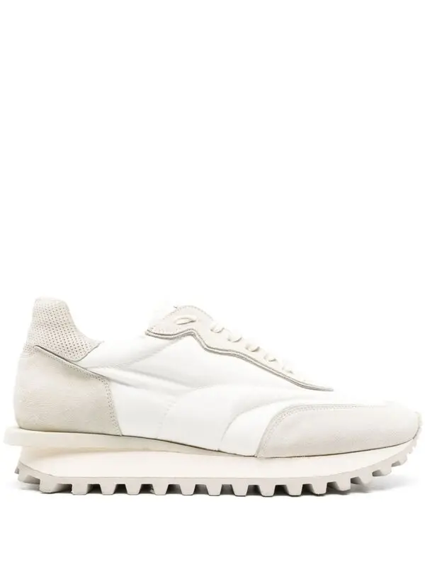 Eleventy Quilted Panelled Sneakers - White