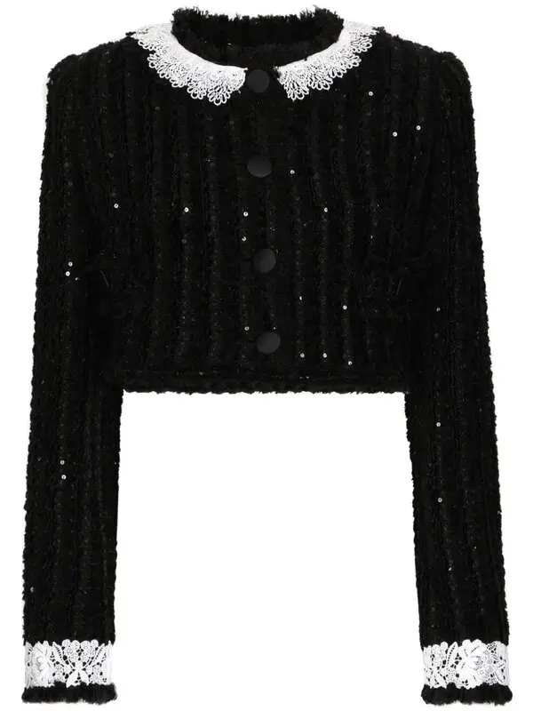 Dolce & Gabbana Sequin-embellished Cropped Jacket