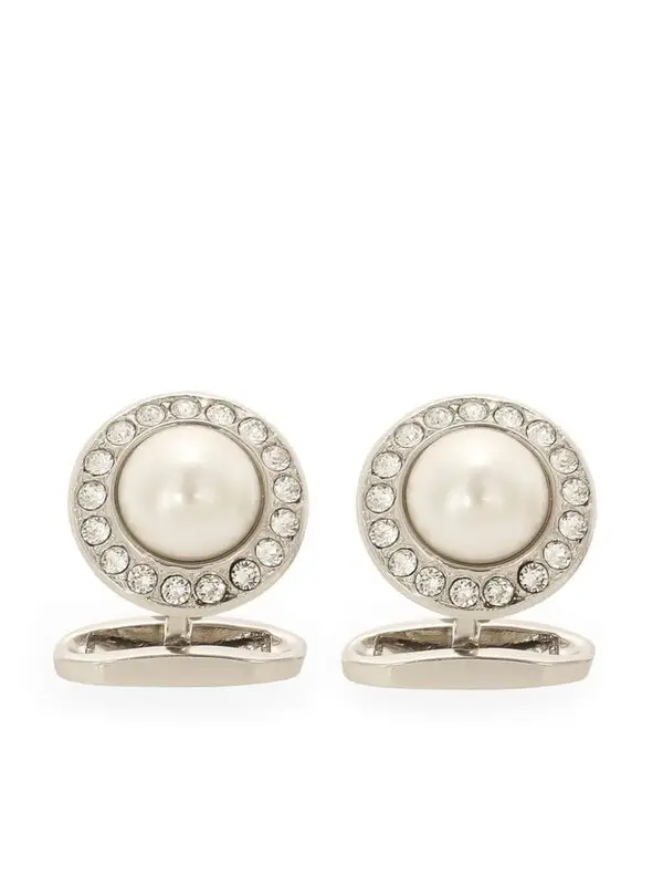 Dolce & Gabbana Embellished Dome Cufflinks - Silver