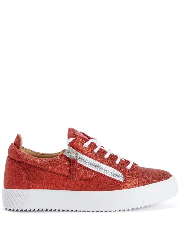 Giuseppe Zanotti Gail Glitter Sneakers In Red 70% Off Editorialist