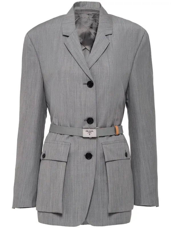 Prada Single-breasted Belted Blazer