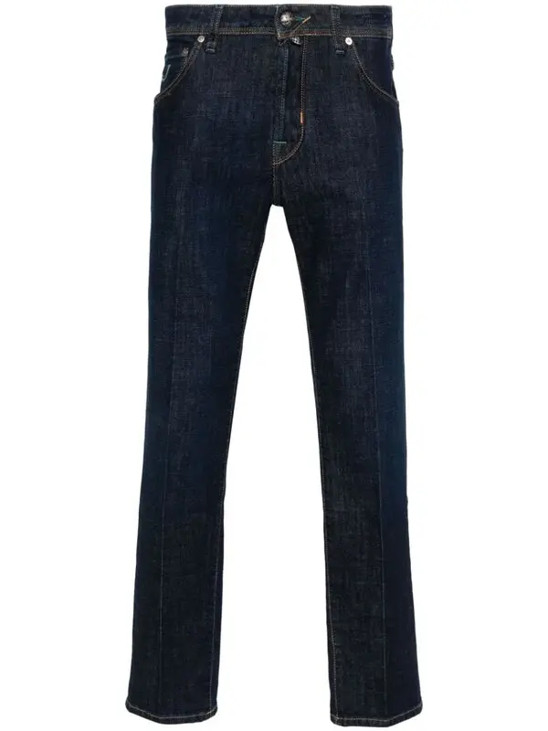 Jacob Cohen Logo-embroidered Tapered Jeans