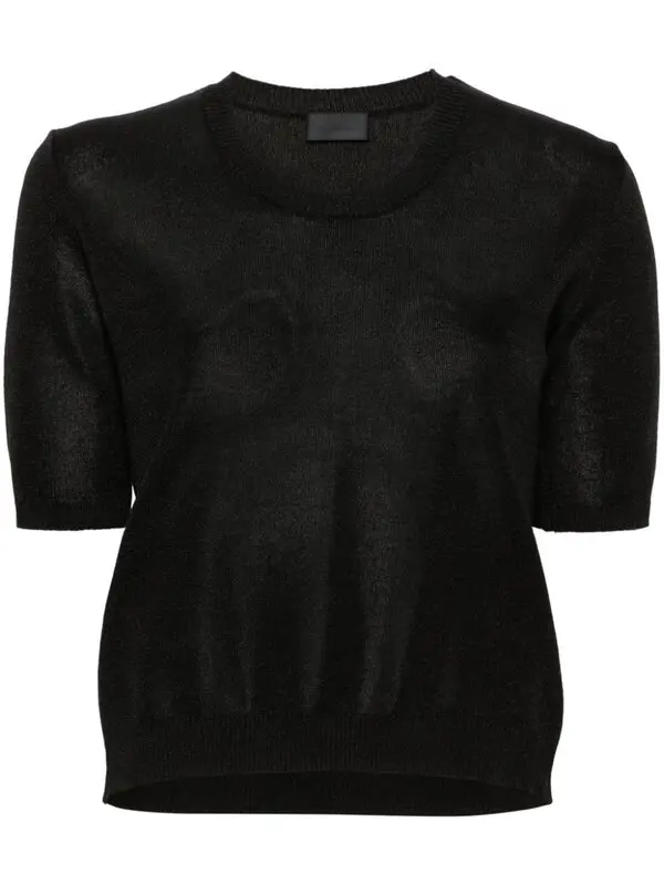 Moncler Logo-patch Short-sleeve Jumper - Black