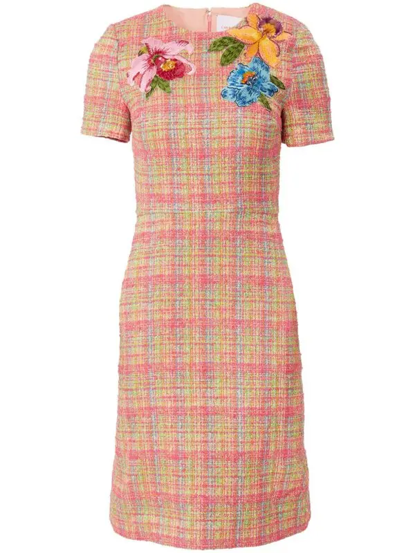sachin and babi light blue dress Carolina Herrera Floral embroidered cotton-blend shirt dress Carolina  Herrera