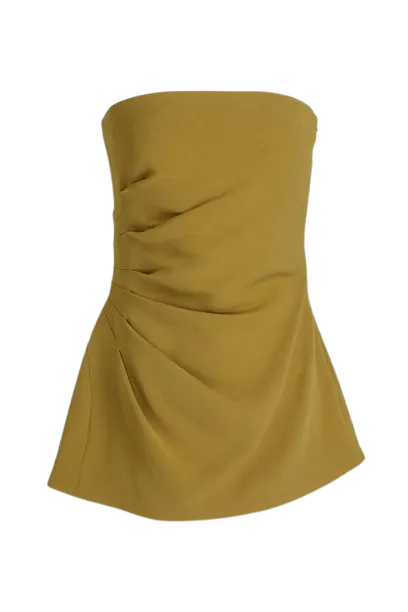 Proenza Schouler Strapless Draped Crepe Top - Army Green