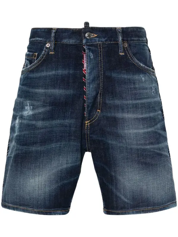Dsquared2 Ripped Denim Shorts