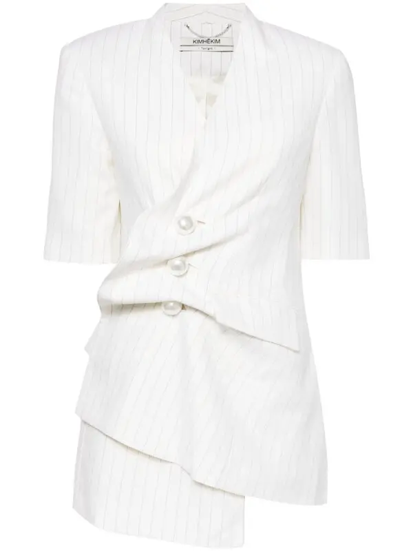 KIMHEKIM Pinstripe Gathered Blazer