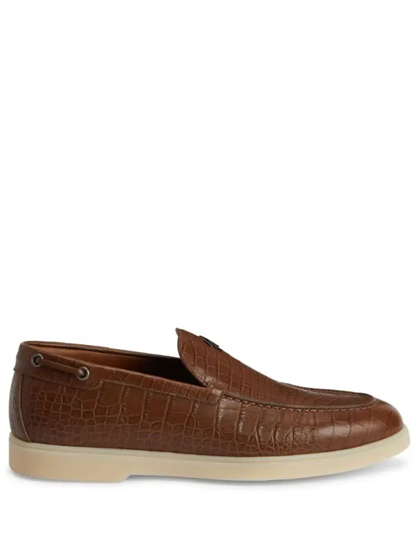 GIUSEPPE ZANOTTI Maui Leather Loafers - Brown