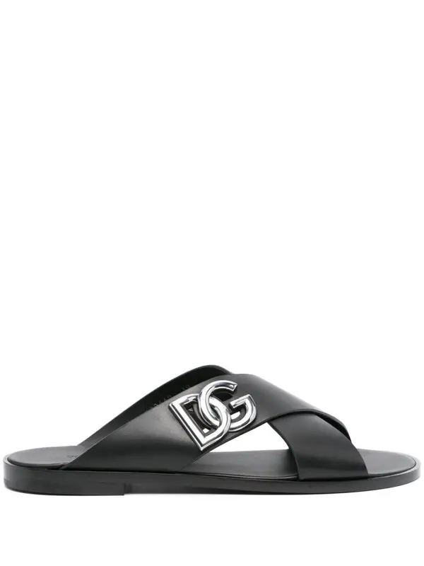 Dolce & Gabbana Dg-logo Leather Sandals
