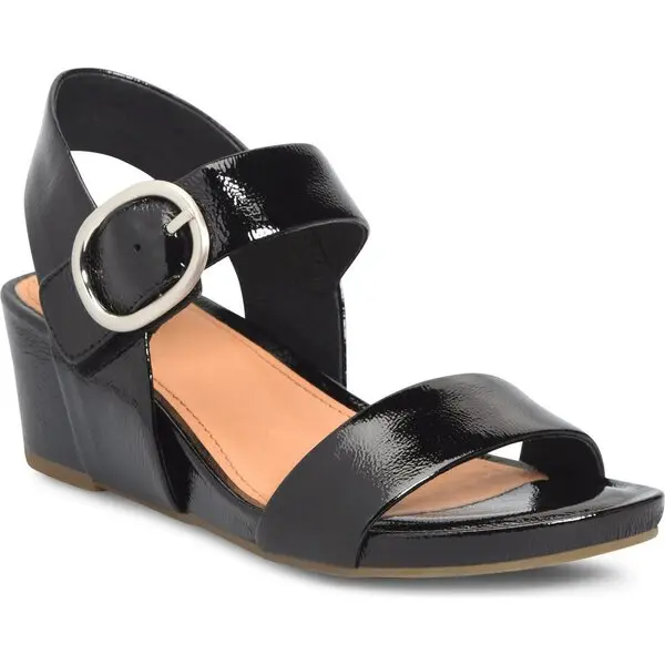 SOFFT Vaya Wedge Sandals - Black Patent