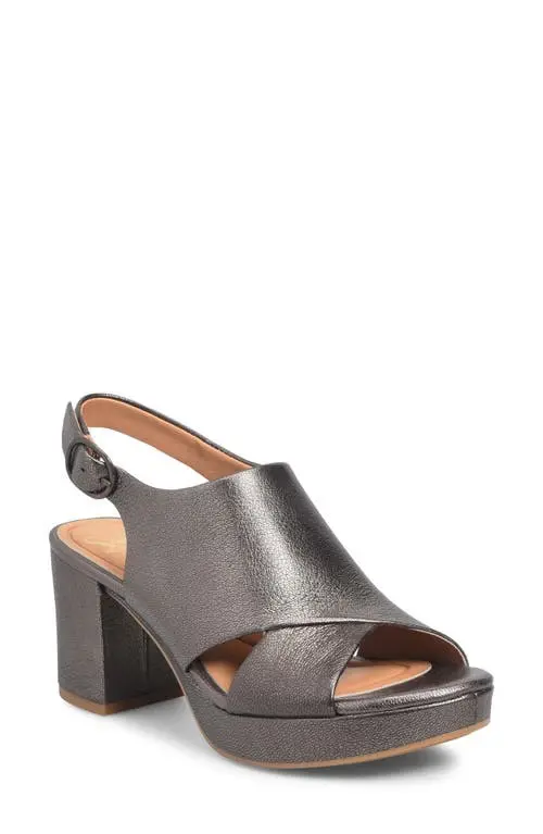 SOFFT Liv Slingback Platform Sandal - Dark Pewter