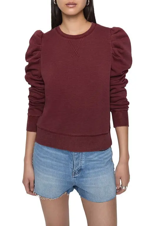 Rebecca Minkoff Janine Puff Sleeve Sweatshirt - Berry