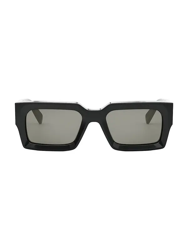 Celine Bold Three Dots 54mm Rectangular Sunglasses - Shiny Black Smoke ...