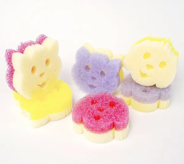 SCRUB DADDY Scrub Mommy Puppy & Kitty 6 Piece Multicolor Sponge Set