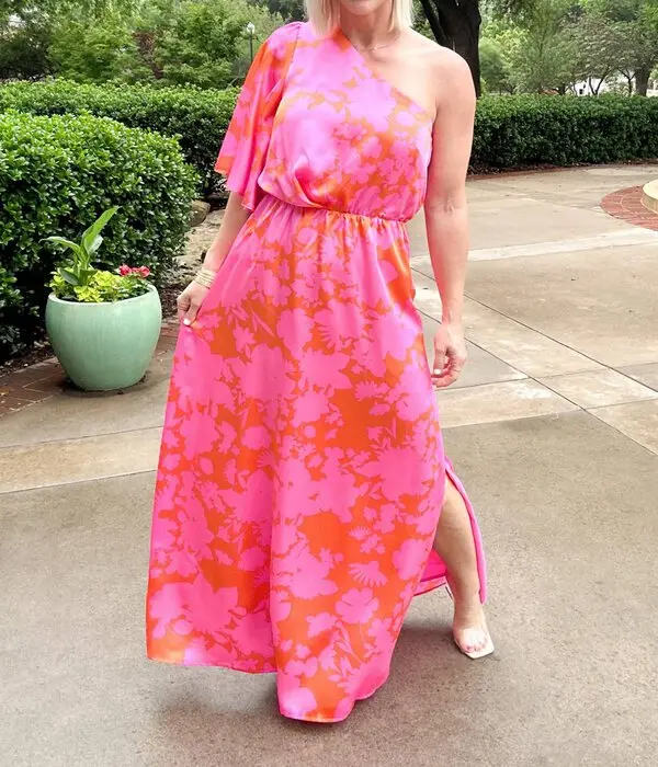 Buy SUGARLIPS Summer Love Floral Maxi Dress In Pink And Orange - Multi ...