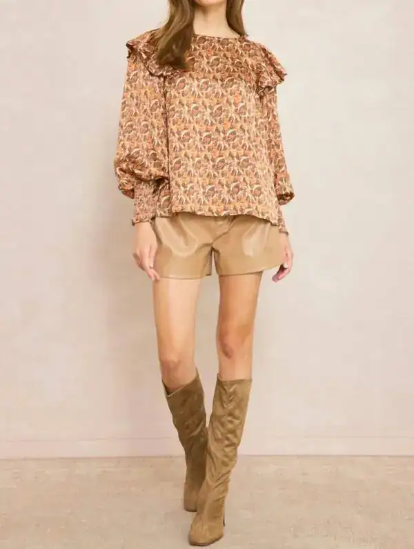 Buy ENTRO Leaves Are Falling Top In Rust Print - Multi At 39% Off ...