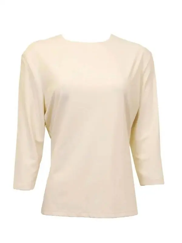 Buy Linda Leal Three Quarter Sleeve Shell In Cream - Beige At 38% Off ...