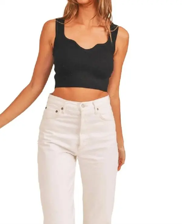 Buy MABLE Sculpt Knit Cropped Tank - Black At 40% Off | Editorialist