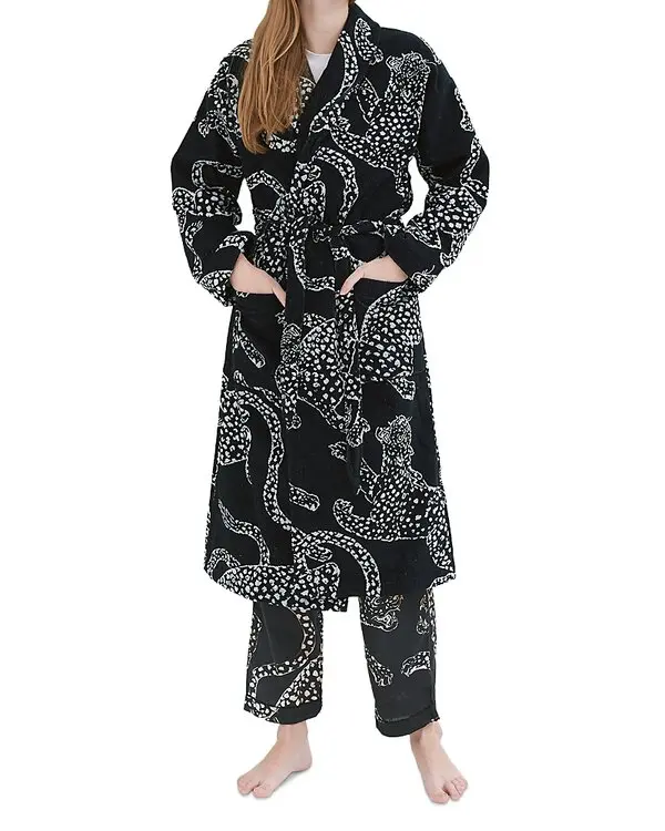 Desmond & Dempsey Jag Towel Robe - Navy
