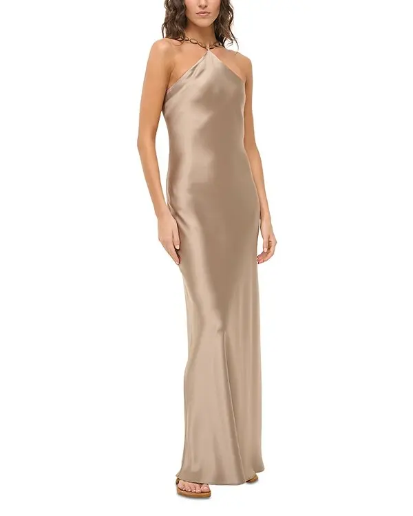 Staud Cadence Halter Maxi Dress - Dune