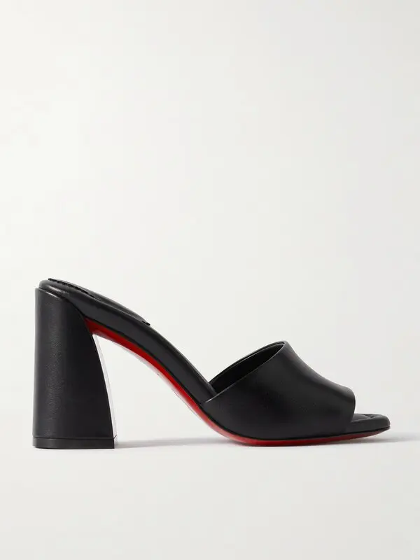 CHRISTIAN LOUBOUTIN Jane 85 Leather Mules - Black