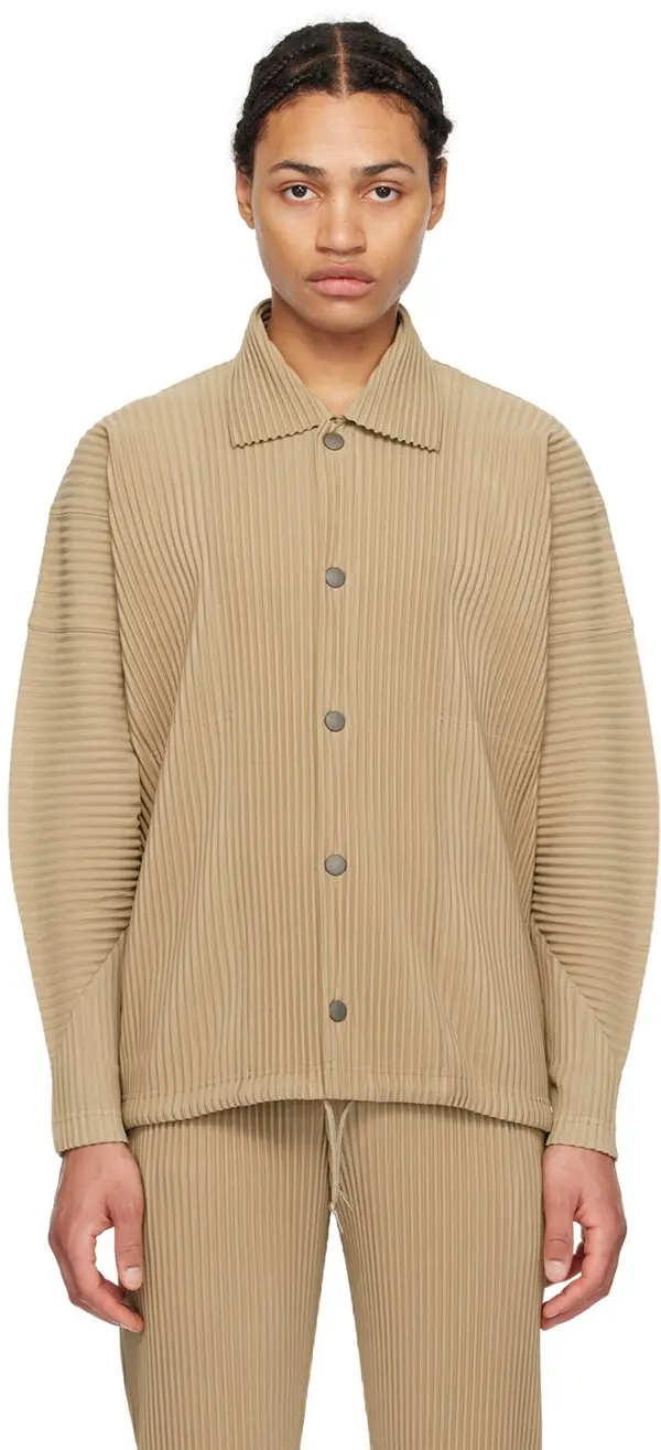 Issey Miyake Beige Monthly Color February Jacket In 42-Cinnamon 
