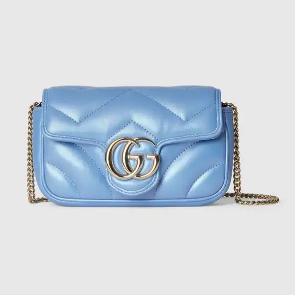 Gucci Gg Marmont Wallet On Chain Blue Editorialist