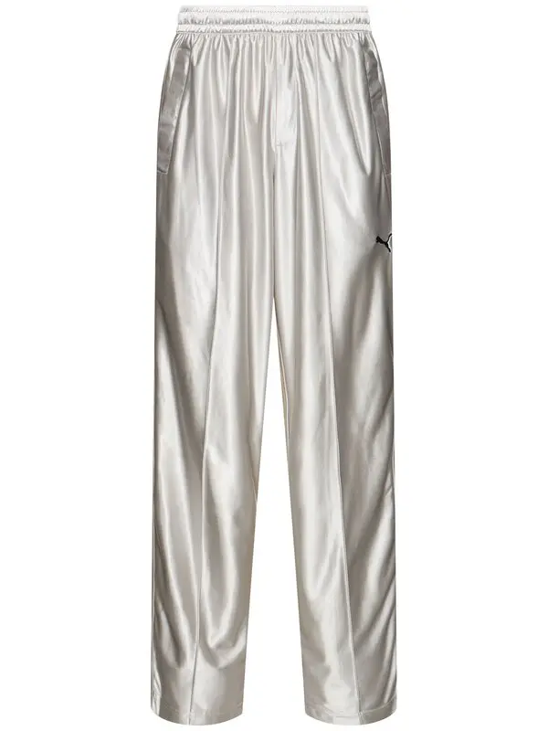 PUMA T7 Metallic Track Pants - Silver | Editorialist