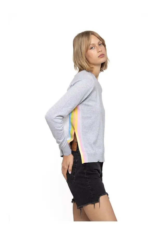 27 Miles Malibu Tionna Cotton Pullover With Trim - Stripe