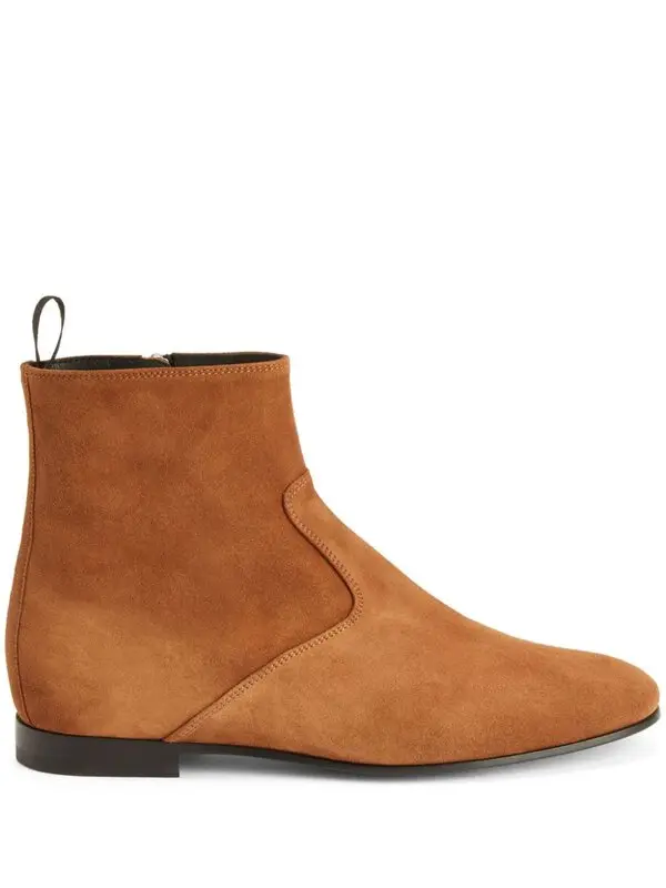 GIUSEPPE ZANOTTI Ron Panelled Suede Ankle Boots - Brown