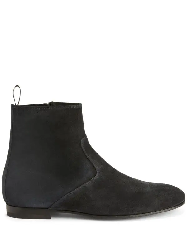 GIUSEPPE ZANOTTI Ron Panelled Suede Boots - Blue