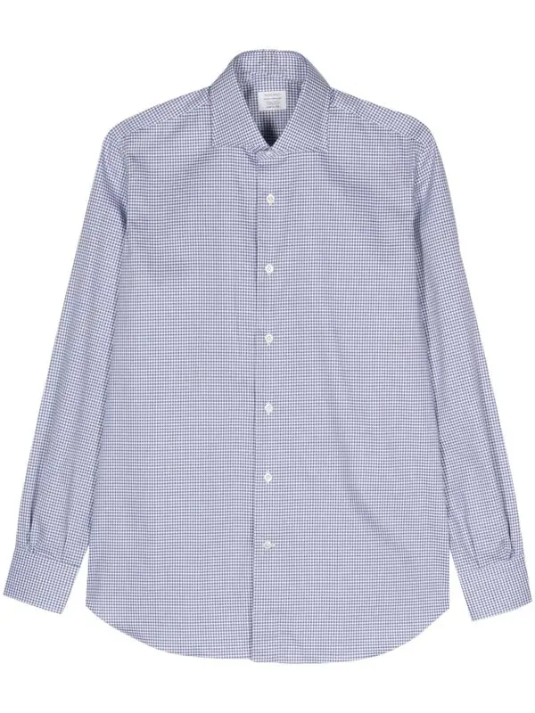 MAZZARELLI Long-sleeve Cotton Shirt - Blue