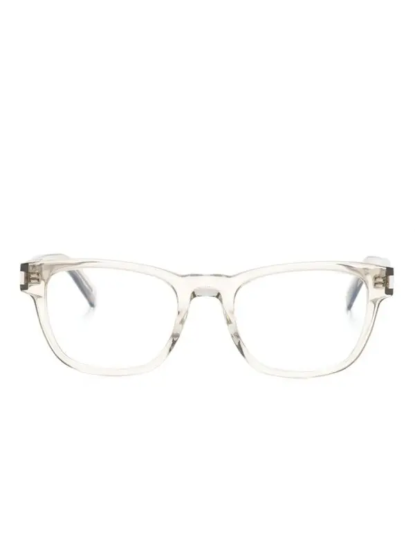 Saint Laurent Sl664 Wayfarer-frame Glasses - Neutrals | Editorialist