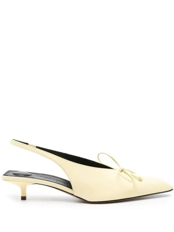 Jacquemus 40mm Cubisto Leather Pumps - Yellow