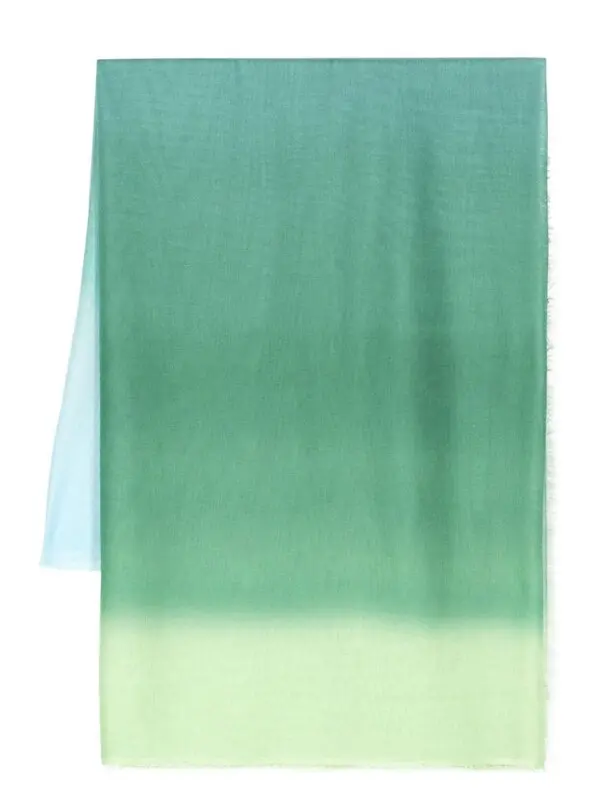 Faliero Sarti Ombré-effect Frayed-edge Scarf - Green